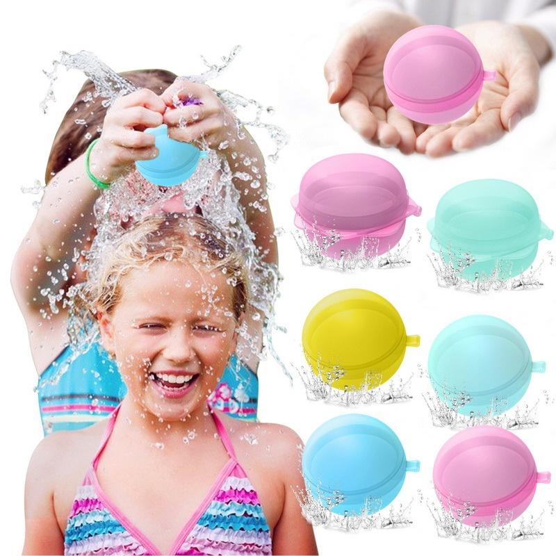 6PCS Colorful Water Balloon Reusable Silicone Water Bomb Absorbent ...