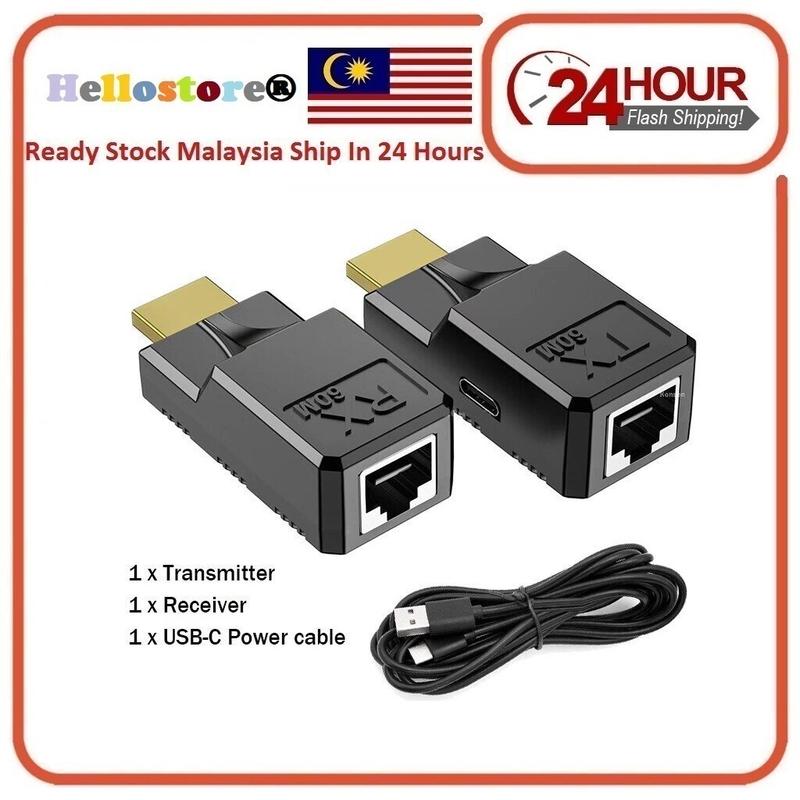 60M HDMI to RJ45 Repeater Extender over Cat6 Cat5e Ethernet - TikTok ...