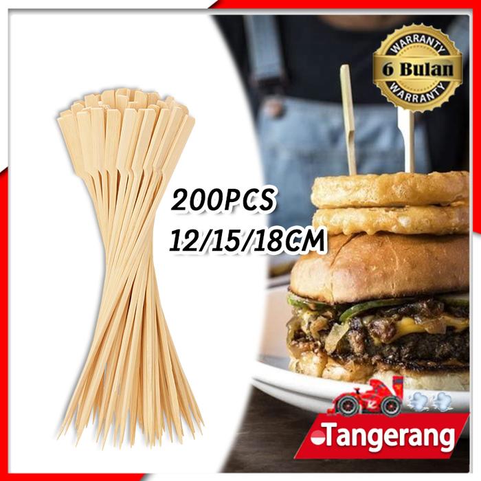 Jual 200pcs Tusuk Sate Kayu Disposable / BBQ Bamboo Skewers Tusuk Sate ...