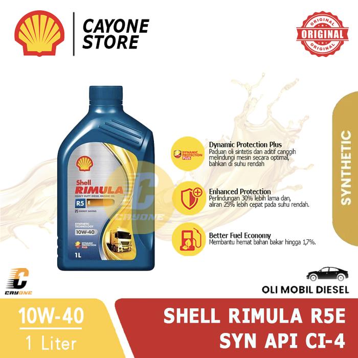 Jual SHELL Rimula R5E Synthetic Heavy Duty Diesel Engine Oil 10W-40 API ...