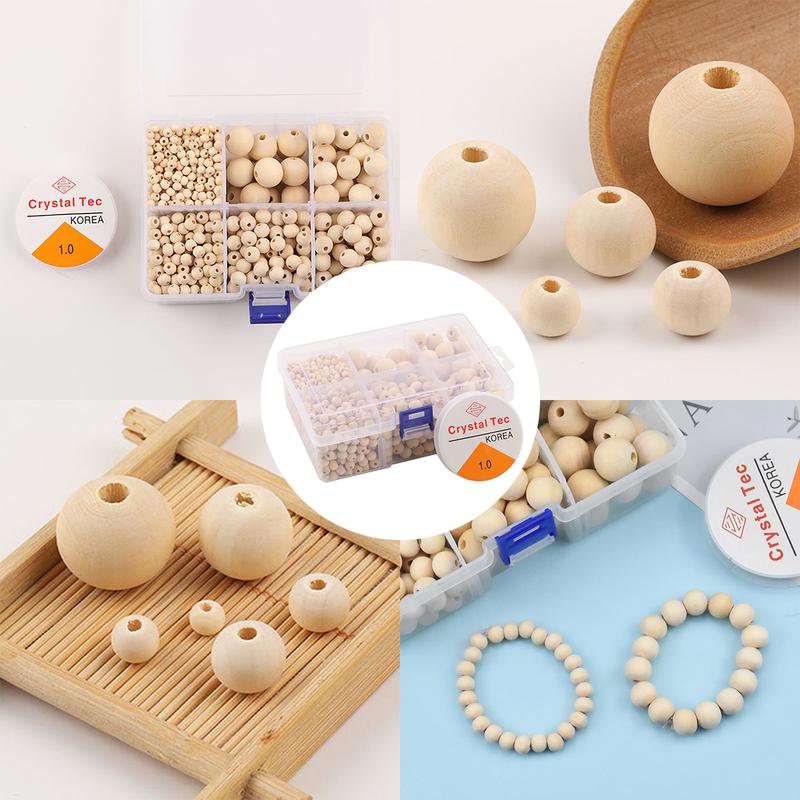 Original Wood Color Wooden Beads Set Hemu Beads Multi-Size Combination ...