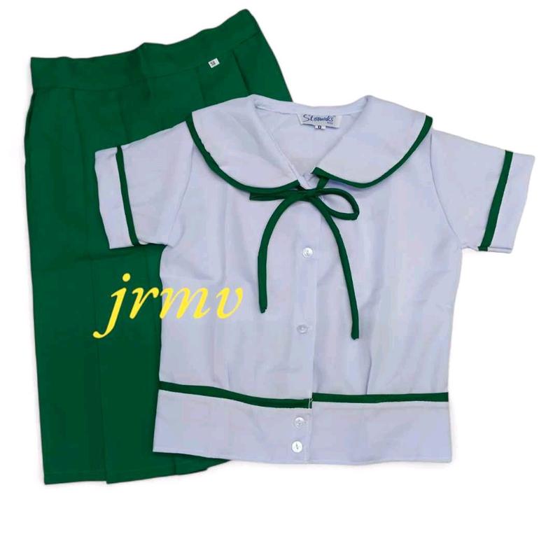 Terno Palda and Blouse Green Uniform | Affordable Green Piping - TikTok ...