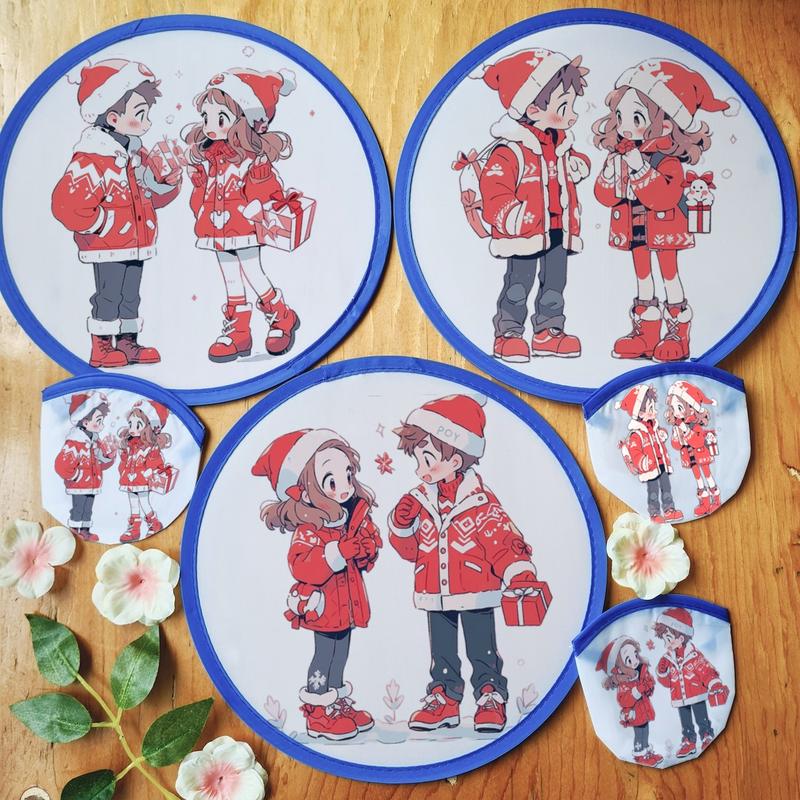 Christmas Couple Cute Anime Foldable Twist Portable Fan Pamaypay ...