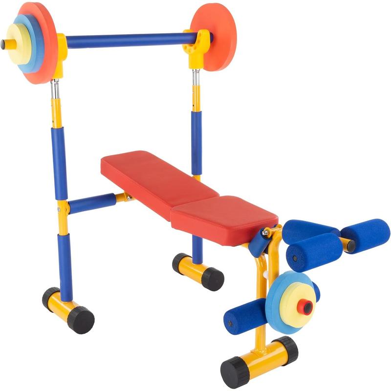 Kids Weight Set - Barbell with 8 Adjustable Plates - Kids Indoor ...
