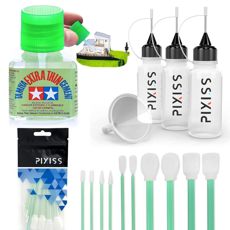 Extra Thin Cement for Plastic Models with Pixiss Blending Swabs, 3 ...