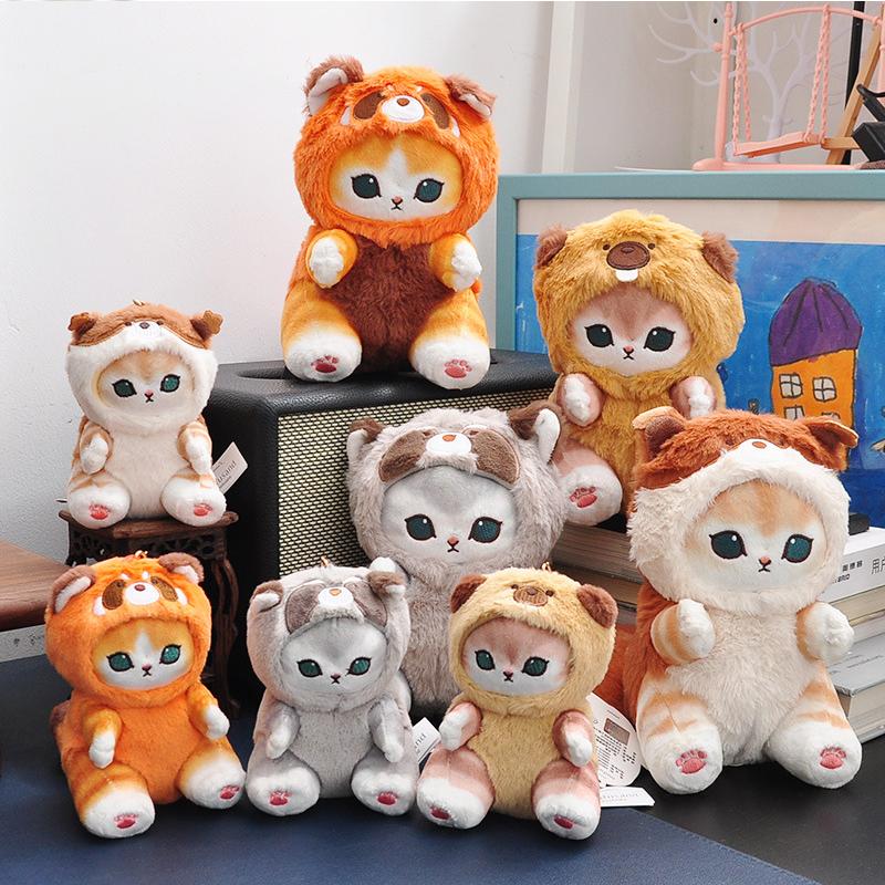 Mainan Mewah, Mofusand Shark Cat Dressing Raccoon Squirrel, Gaya ...
