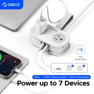 Travel Power Strip, ORICO 4 Outlets 3 USB Ports (1 USB C) with 4FT ...