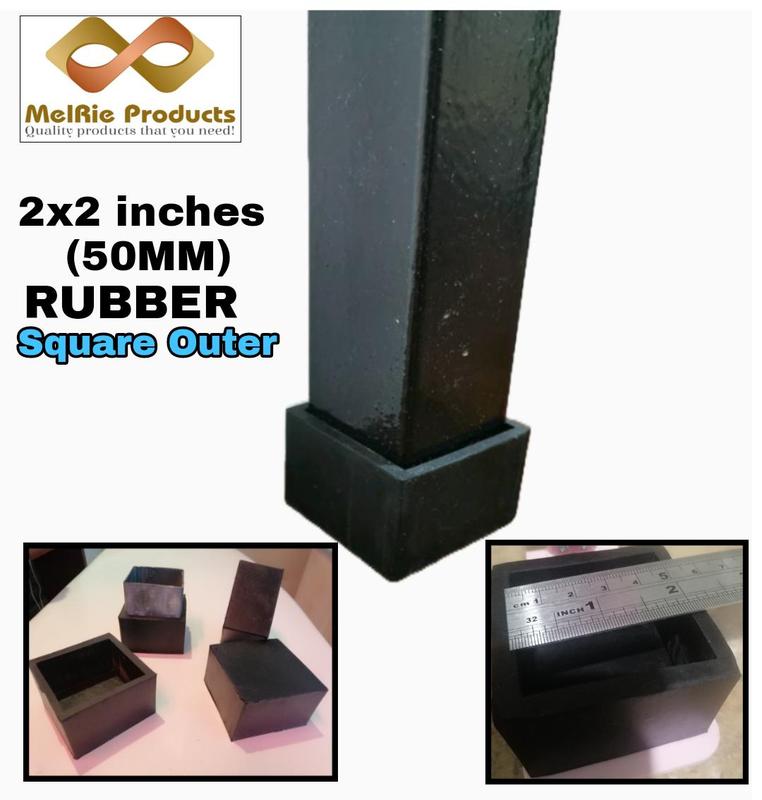 2X2 inches (50MM) SQUARE OUTER HEAVY DUTY Tubular Rubber Footing ...