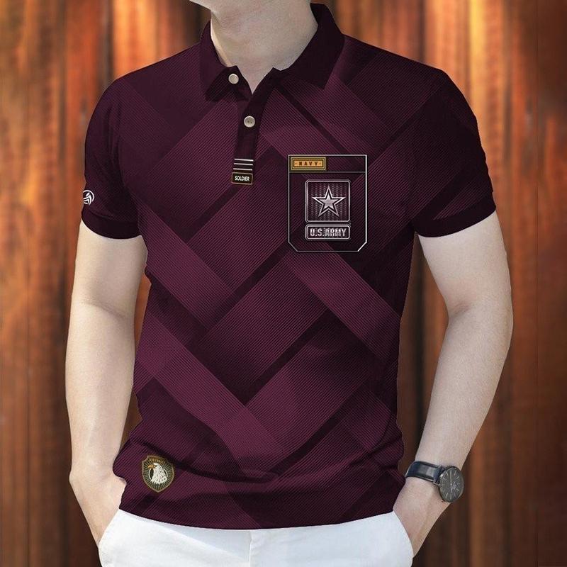 Kemeja Polo Lelaki, Elegan dan Muda, Rekaan Mendatar, Baju Atasan ...