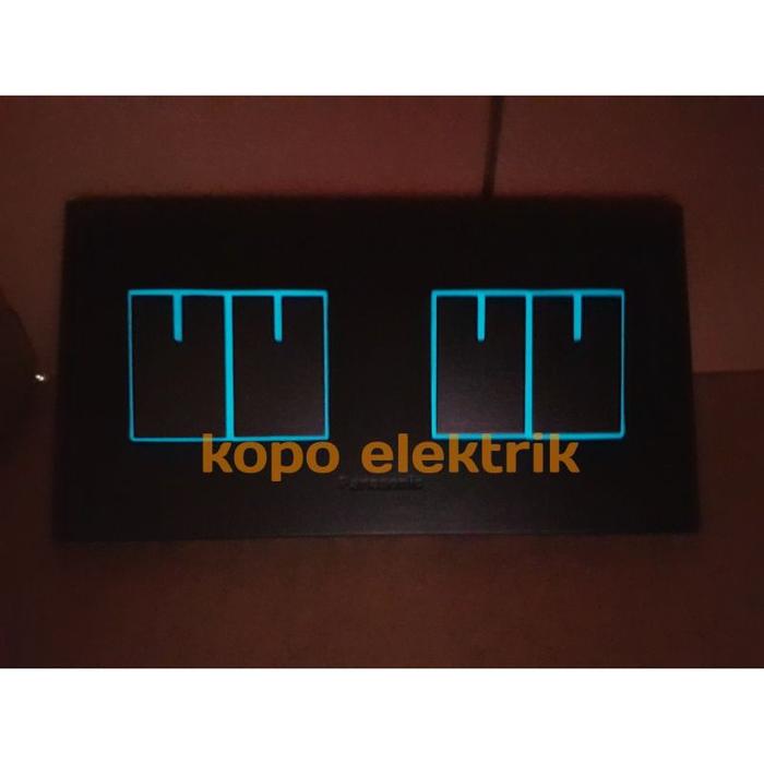 Jual Panasonic Double Saklar Seri Style Black Tanam Saklar Hitam ...
