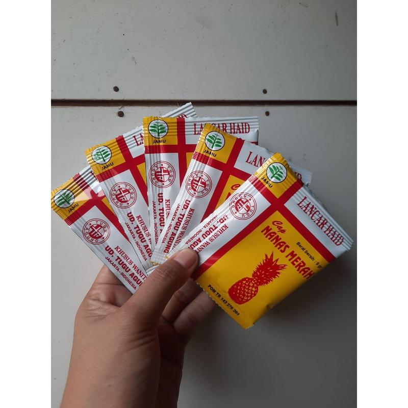 JAMU LANCAR HAID NANAS MERAH ISI 5 SACHET - jamu - obat haid - obat ...