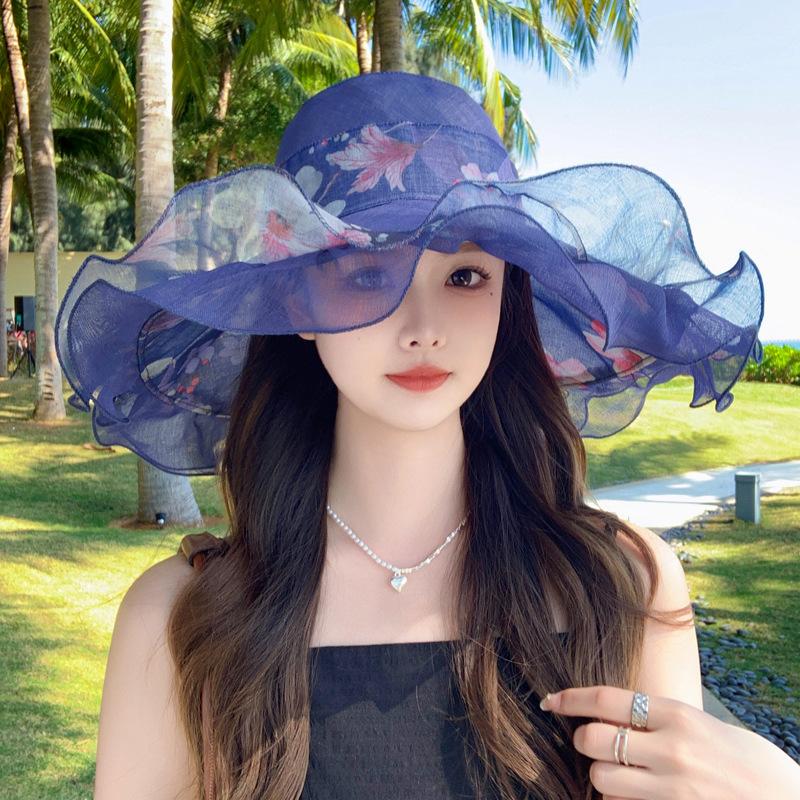 Topi Matahari Renda Gelombang Dalam, Fesyen, Untuk Wanita, Sesuai untuk ...