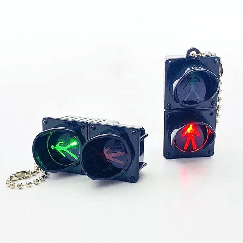 Funny Plastic Traffic Light Key Chain Glowing Charms Bag Pendant ...