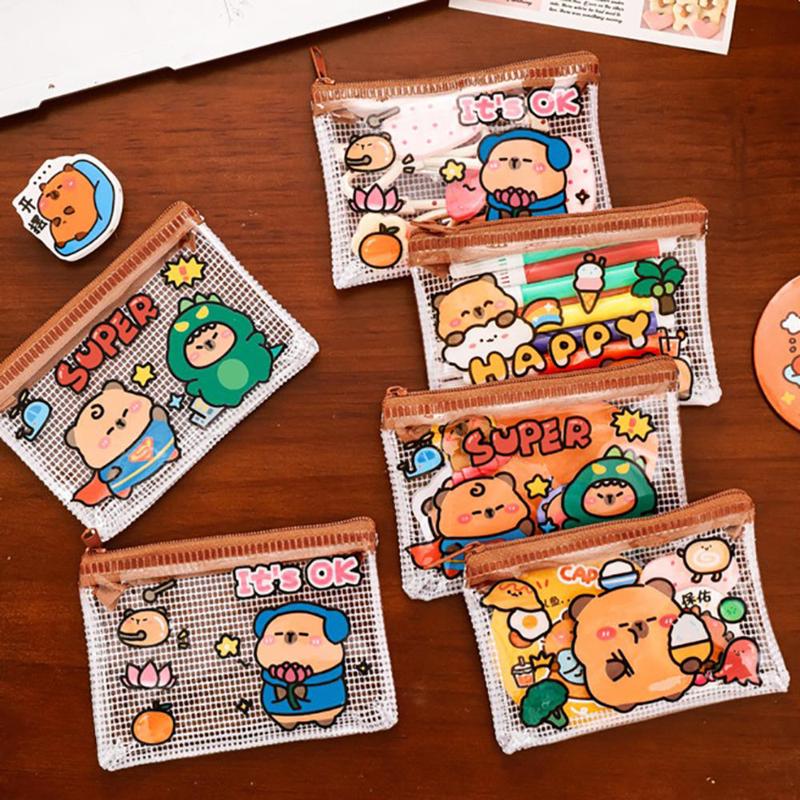 Poket Zip Vinil, Reka Bentuk Comel Kartun, Kalis Air, Dompet Mini ...