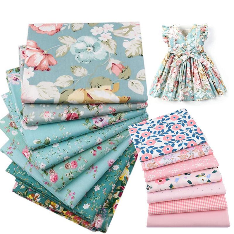 Kain kapas bercetak patchwork, 20x25cm, 7 / 8 helai, corak bunga ...