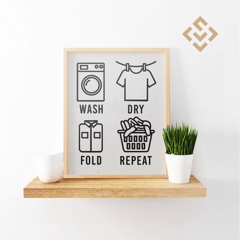 Laundry Dekorasi Dinding Aesthetic Pigura Kayu Dekorasi Ruma - Shop ...