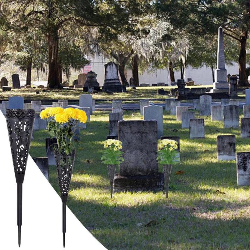 DX- Gravestone Vase Stable with Long Spike Cemetery Flower Vase ...