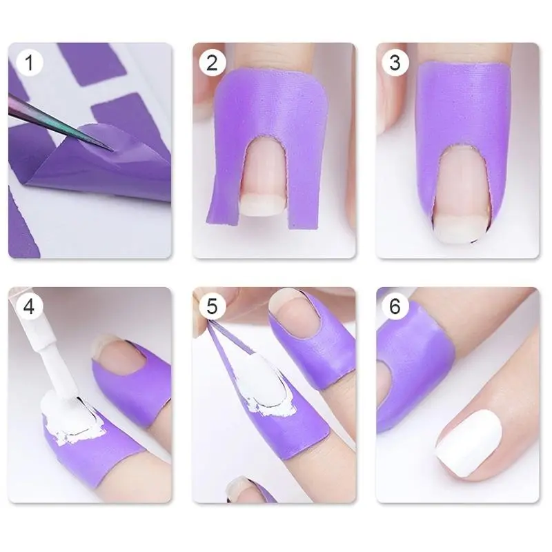 Valentine's Day U Curve Shape Nail Polish Stencil Stickers, 5pcs ...