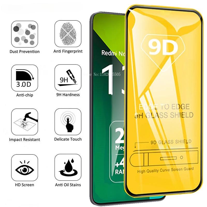Pelindung Skrin Penutup Penuh, Kaca Bajaan 9D, 4 PCS, Untuk Redmi ...