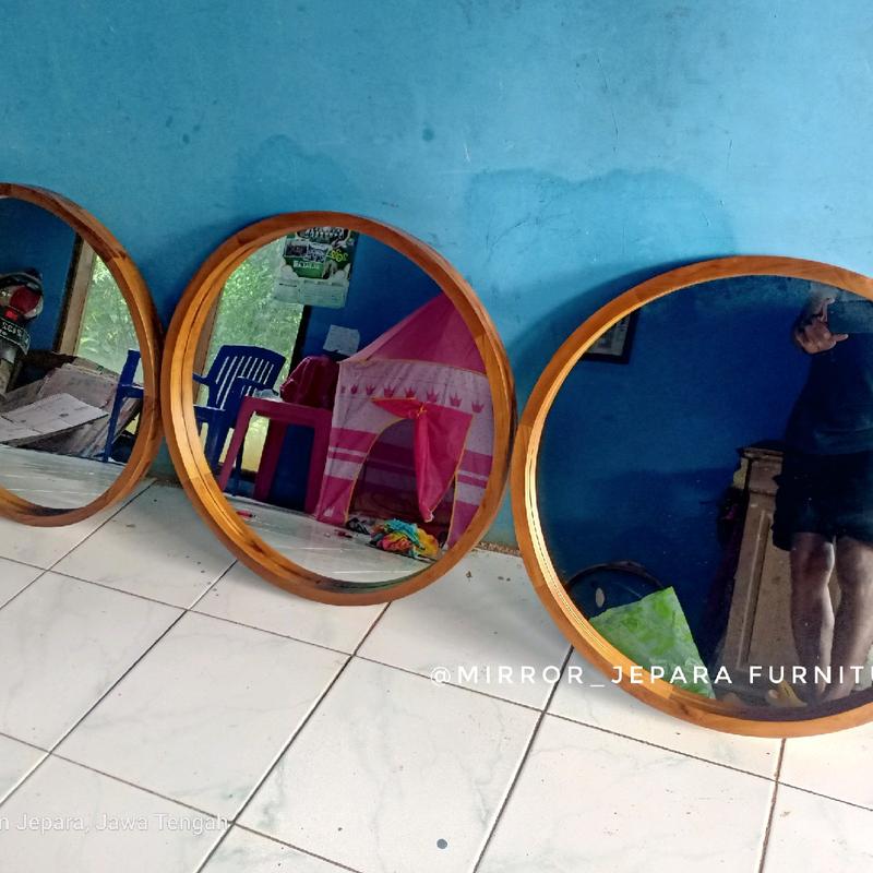 frame cermin bulat jati - Shop | Tokopedia