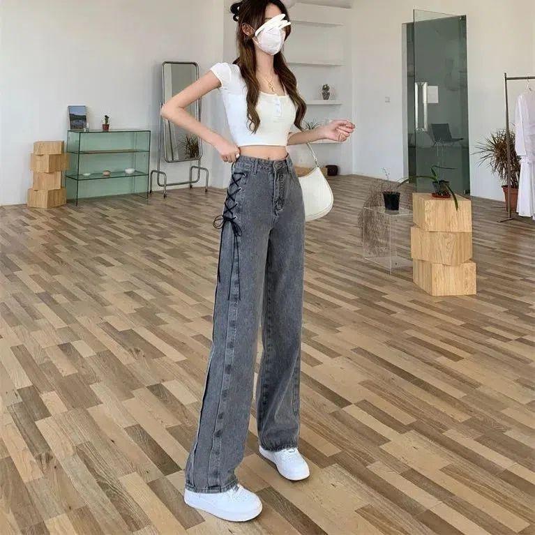 Seluar Panjang Kaki Lebar Bertali, Rekaan Cantik, Panjang Lantai ...