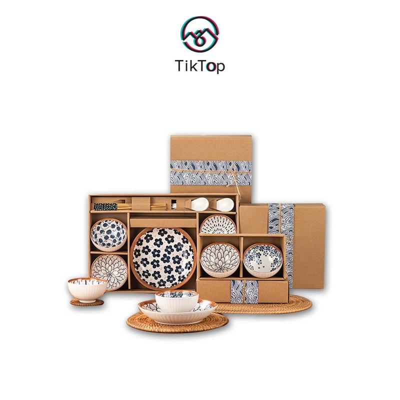 Tiktop Rattan Woven Style Rice Bowl Porcelain Bowl Mangkuk Ceramik ...