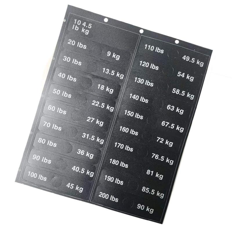 Fitness Equipment Weight Stickers Gym Weight Stack Labels Number ...