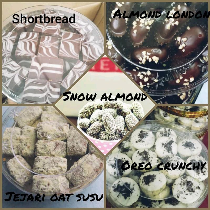 combo biskut Raya 5 bekas almond London,snow almond, shortbread,oat ...