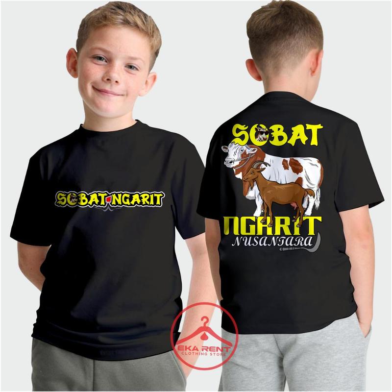 Baju Kaos Anak Sobat Ngarit Sapi Kambing Lengan Pendek 100cm-150cm ...