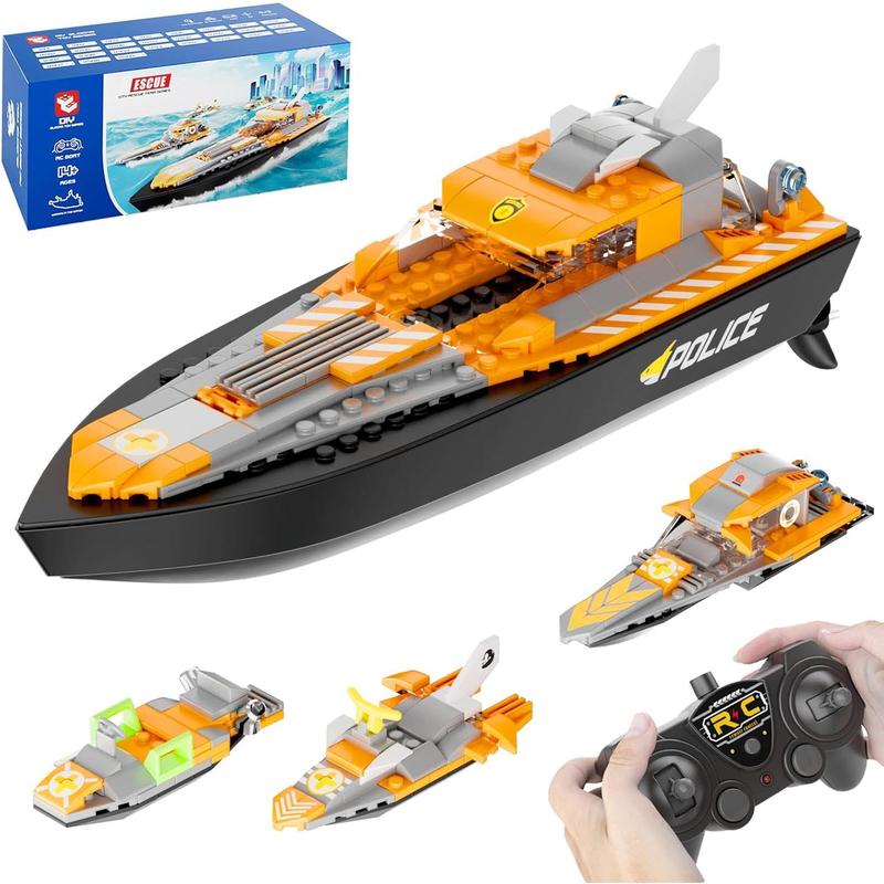 Technic Remote Control Rescue Vessel Building Blocks Boat Model ...