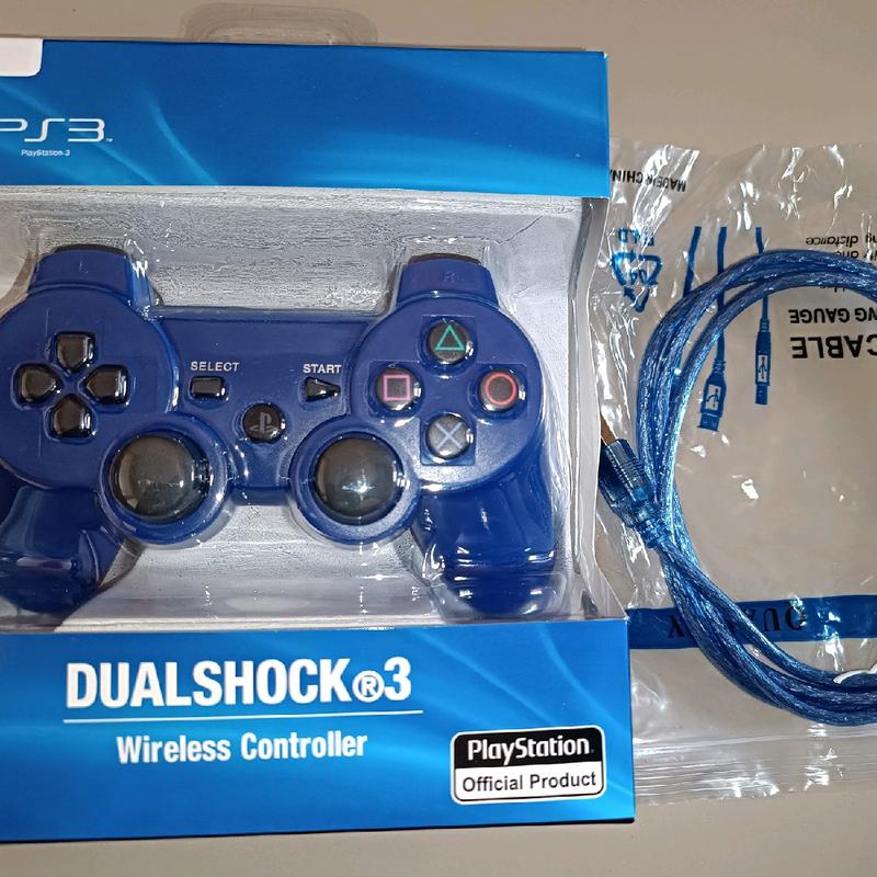 Joystick stik ps3 op biru+pack+kabel - Shop | Tokopedia