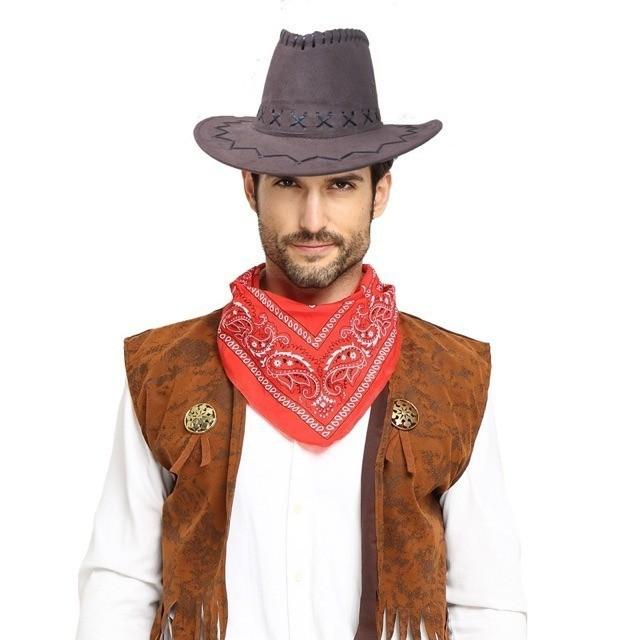 SET Topi koboy dan Bandana dewasa Unisex / Topi Cowboy Amerika Laken ...