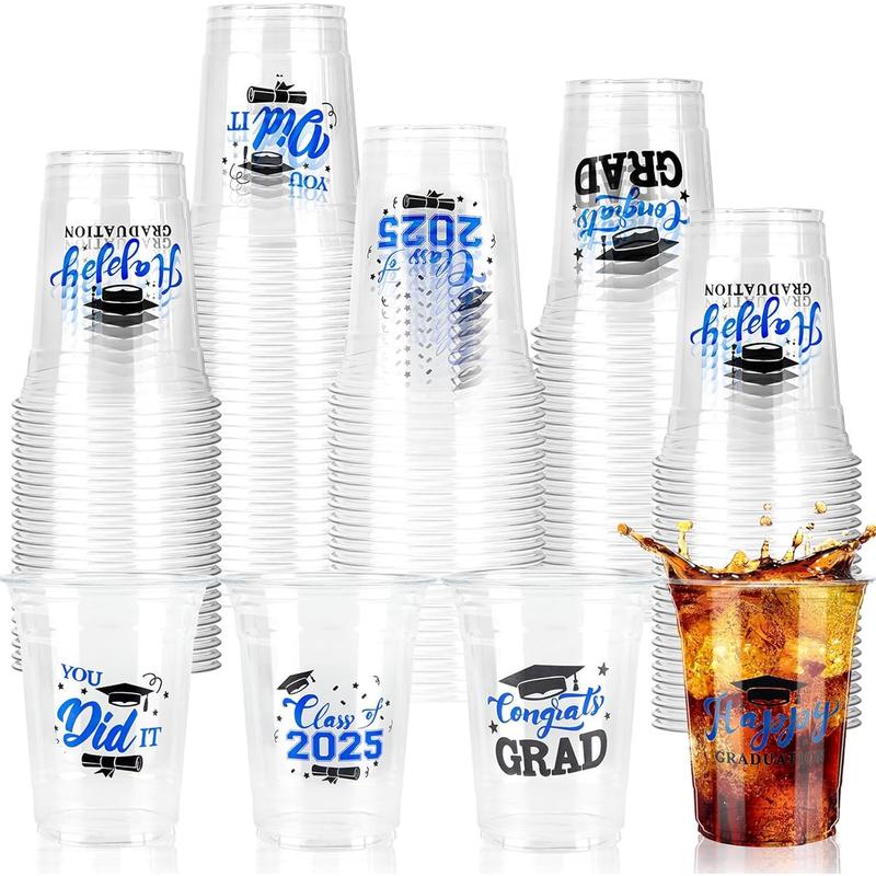 Graduation Cups, 16 oz Disposable Plastic Cup Class of 2025 Party Cups ...