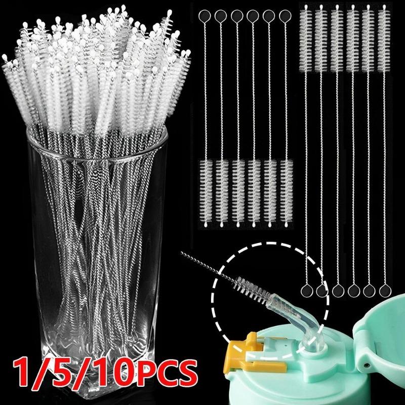 5/10pcs Reusable Stainless Steel Straw Cleaning Brushes Wash - TikTok ...