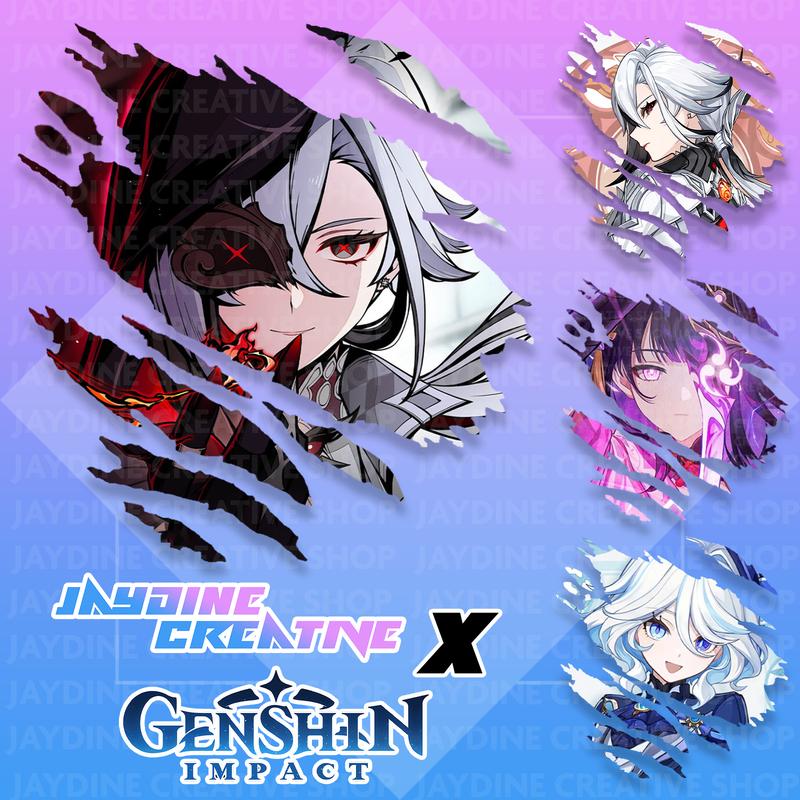 Genshin Impact, Scratch Design Sticker, Indoor Outdoor Vinyl - TikTok ...
