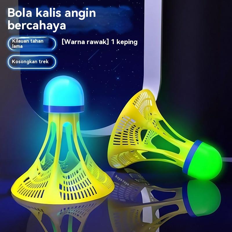 Luminous tangkis ball with outdoor wind blocking ball at night ...
