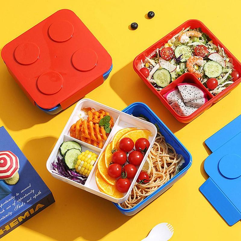Lunch Box Building Blocks Bento Box For Kids Food Storage Microwave ...