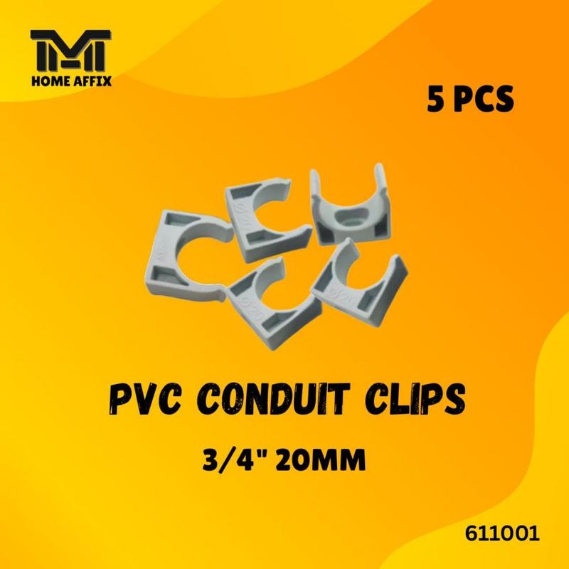 PVC Conduit Clips 20mm (3/4") - 5 Pieces - TikTok Shop Malaysia