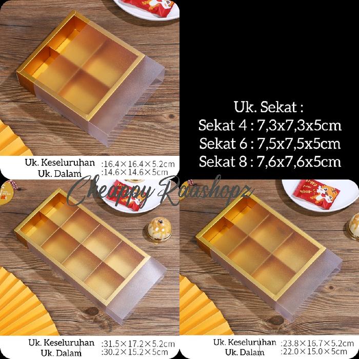 Jual 5pcs Box Mooncake gold box mooncake sekat 4 6 8 box mooncake sekat ...