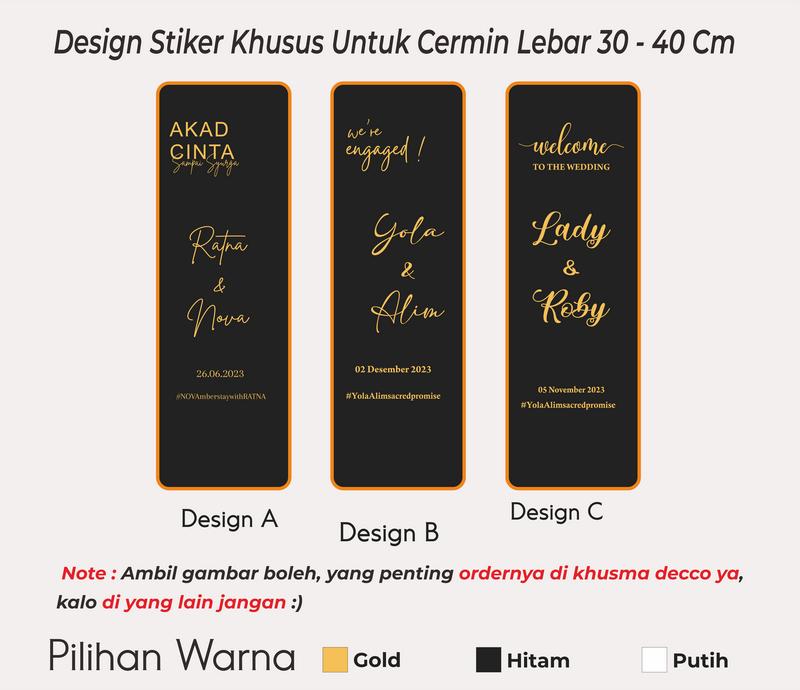 Stiker Cermin Aesthetic Sticker Kaca Dekorasi Wedding Engagement - Shop ...