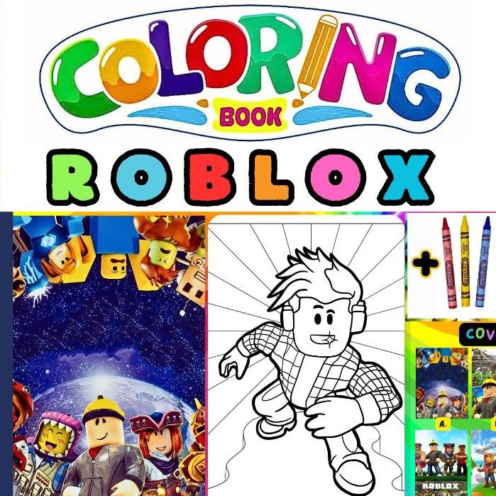 ROBLOX COLORING BOOK PAD WITH THREE CRAYONS, FOR BIRTHDAY PARTY ...
