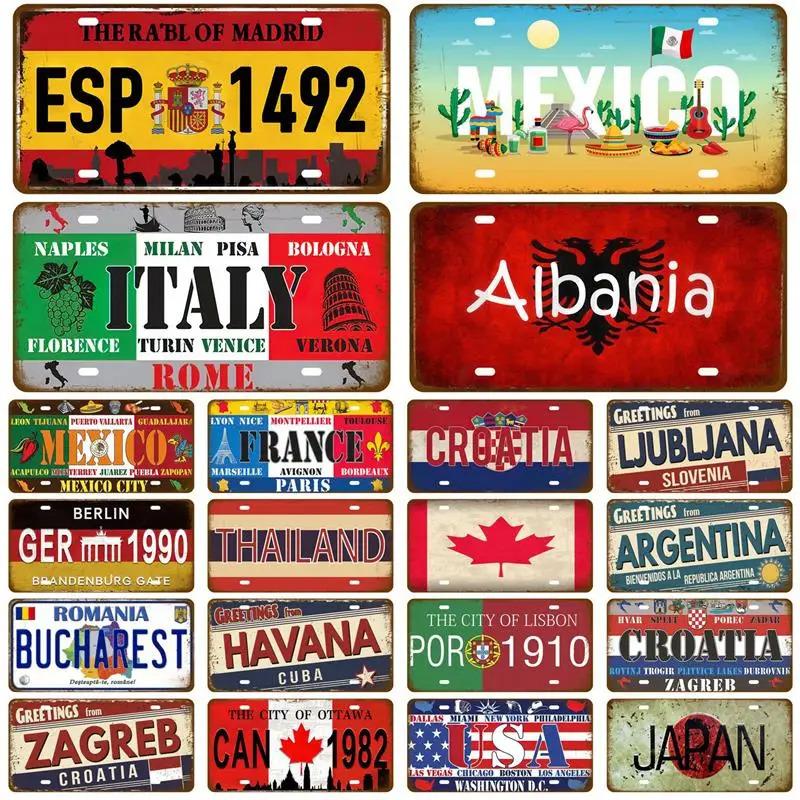 Retro Tinplates Plate Landmark Country Metal Sign Plaque Metal - TikTok ...