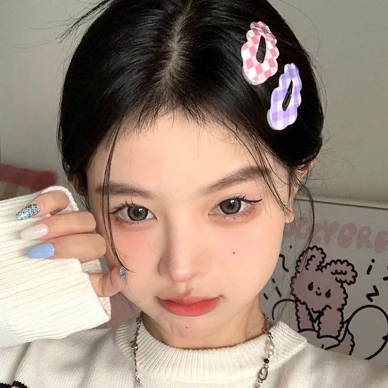 1pc Fashion Hair Ornament Clouds Hair Clips Sweet Headwear Grid ...