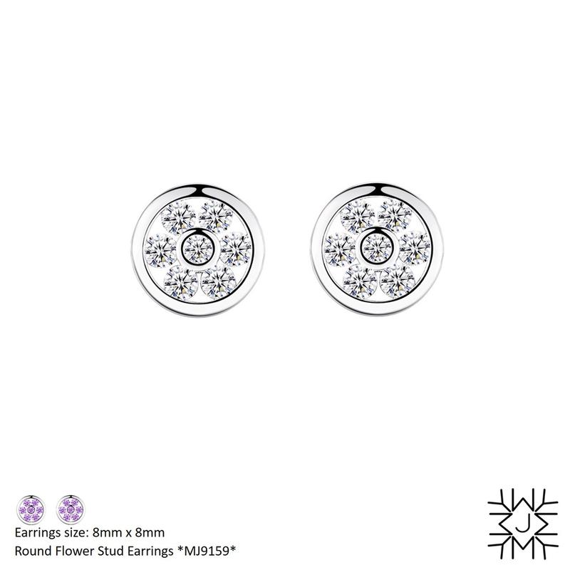 MY JEWEL 18K White Gold Plated Round Flower Stud Earrings with - TikTok ...