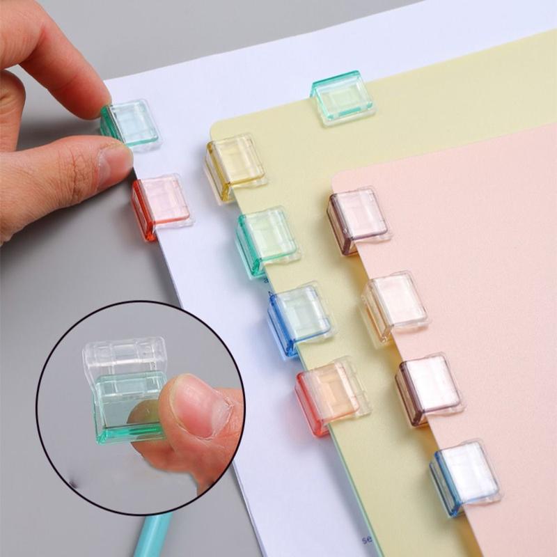 Creative Candy Color Letter Paper Clip Transparent Plastic Push Clip ...
