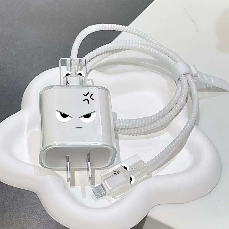 5in1 Creative Cartoon Eye Transparent Protective Charger Covers ...