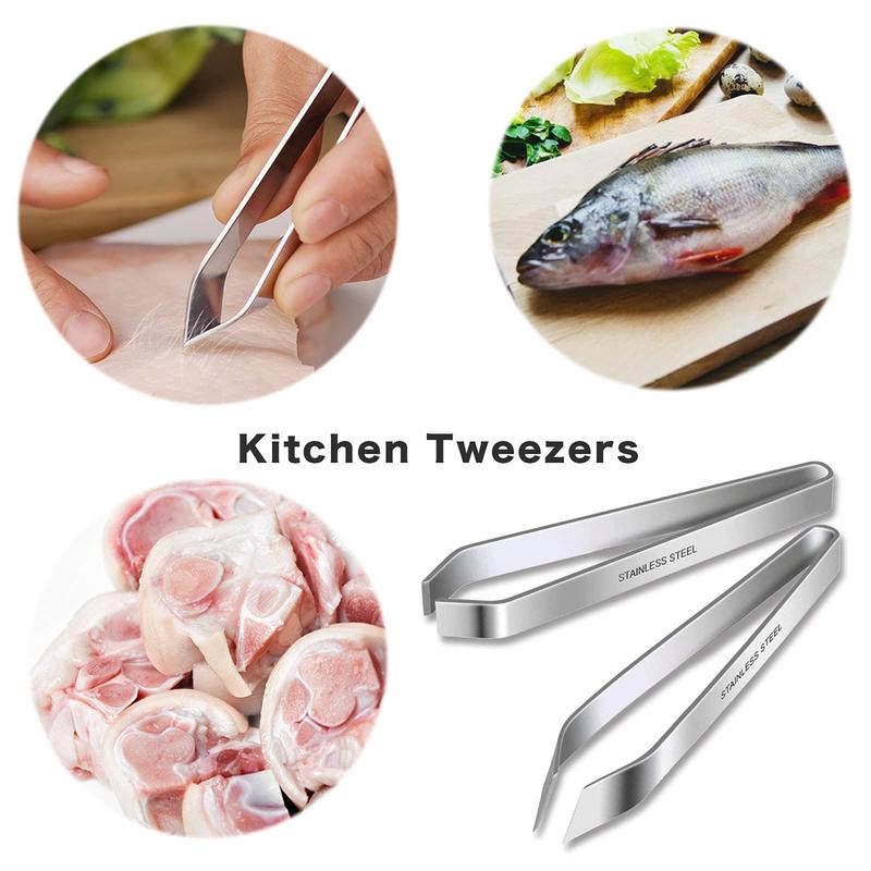 1Pcs Fish Bone Tweezers Stainless Steel Simple Style Meat Hair - TikTok ...