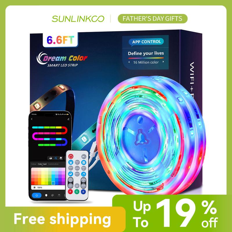 SUNLINKCO|RGB+IC LED Strip Lights, Smart Bluetooth LED Light - TikTok Shop