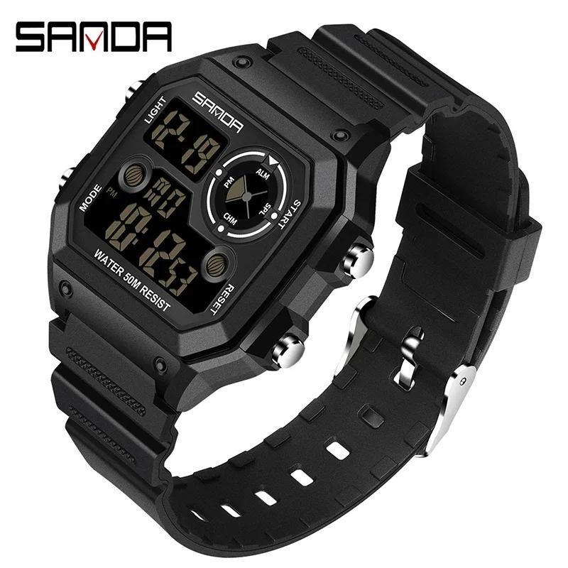 SANDA 418 Digital Watches Military Men Wristwatches For Man Clock ...