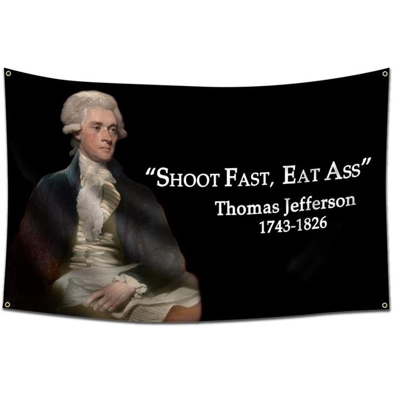 Thomas Jefferson Funny Language 3x5 Flag Tapestries with 4 Bass ...